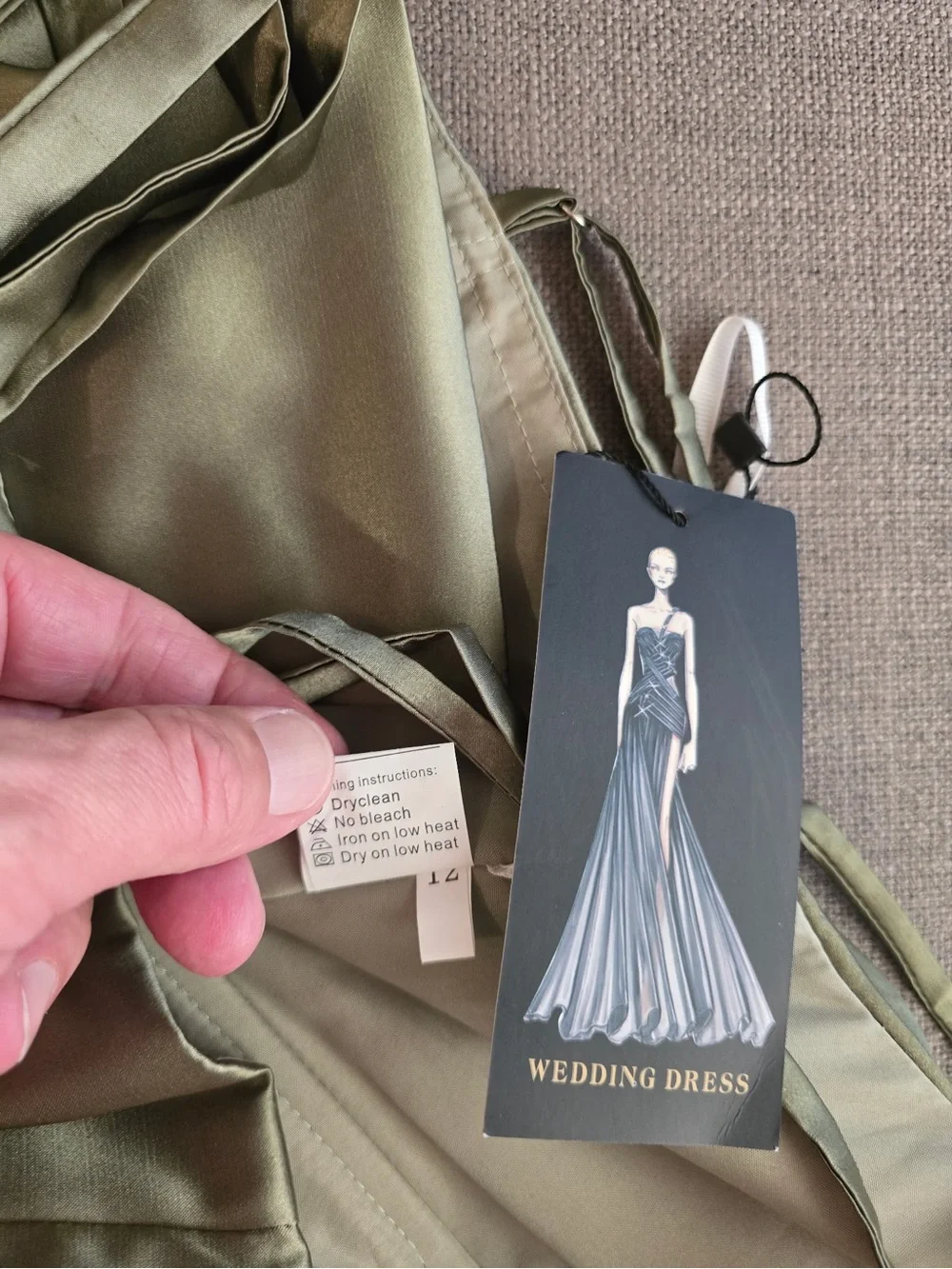 Wedding Dress | Dresses | Olive Satin Maxi Dress With Spaghetti Straps ...